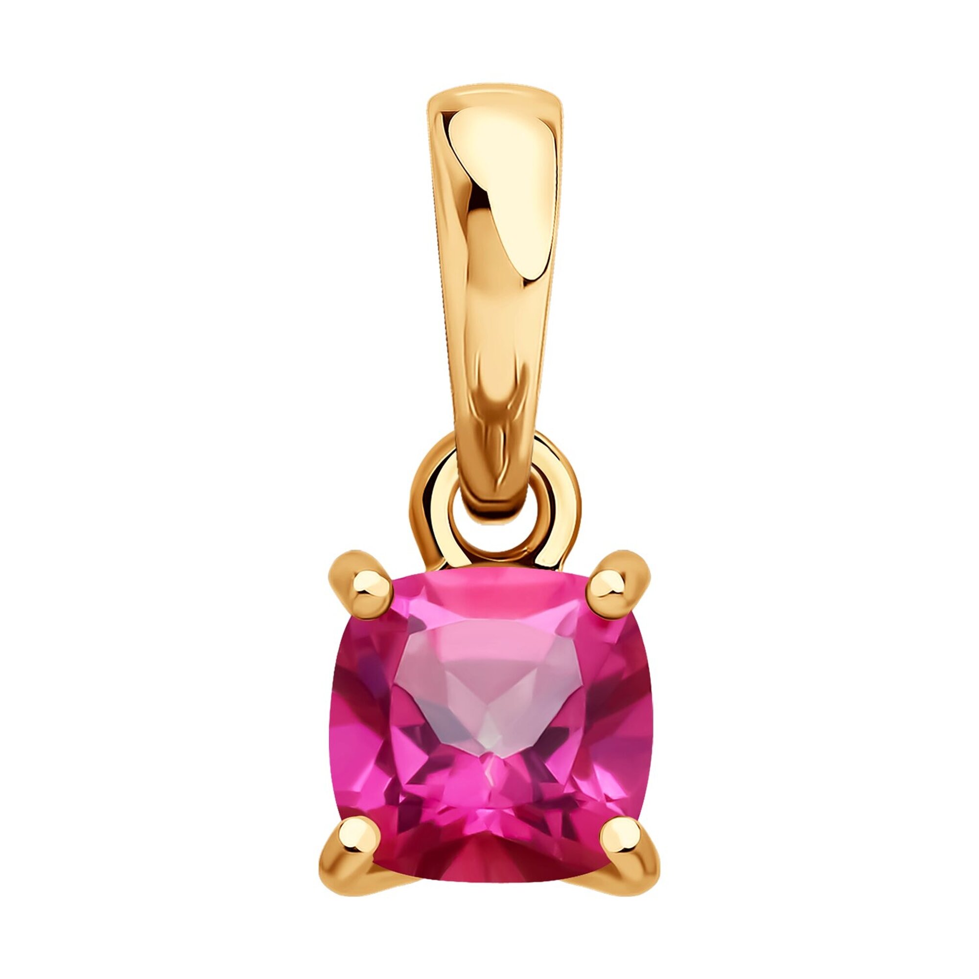 Подвеска, красное золото, 585 проба, топаз