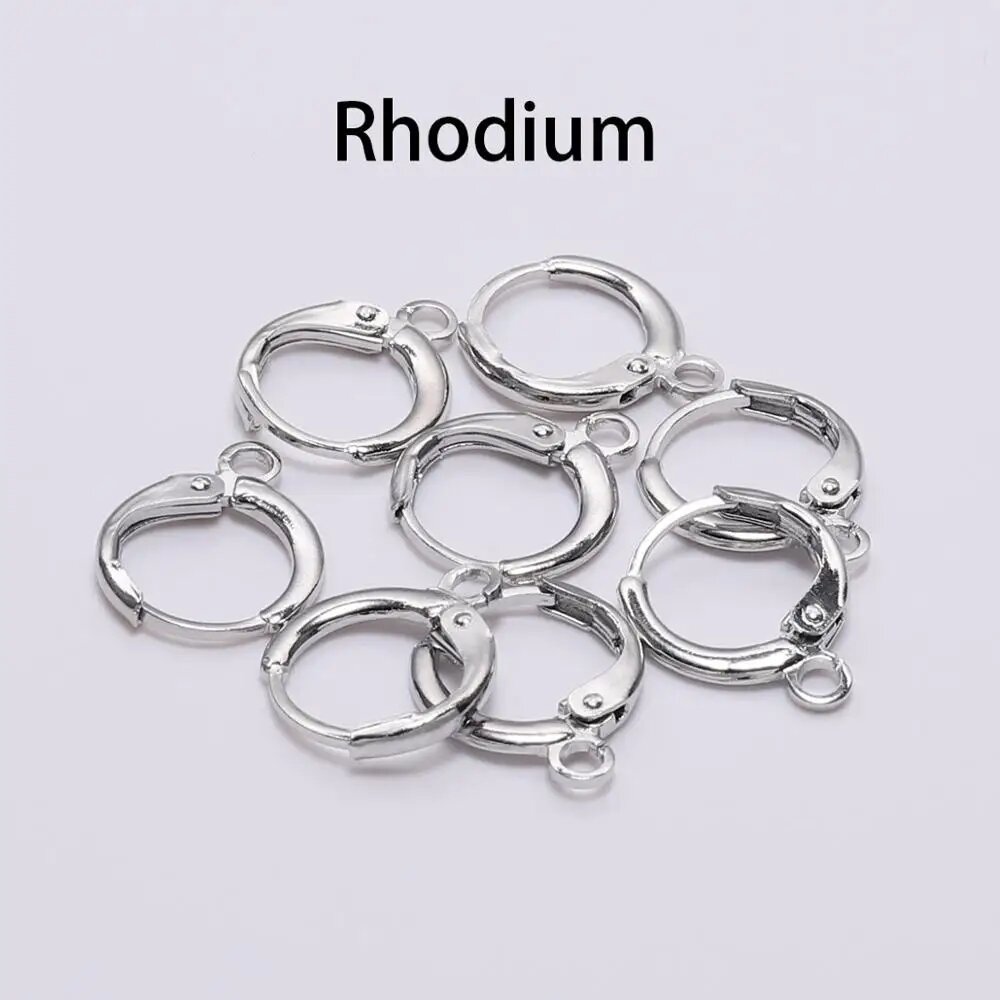 Золотые застежки для сережек AGCFABS 20 шт. Серебряный, Rhodium