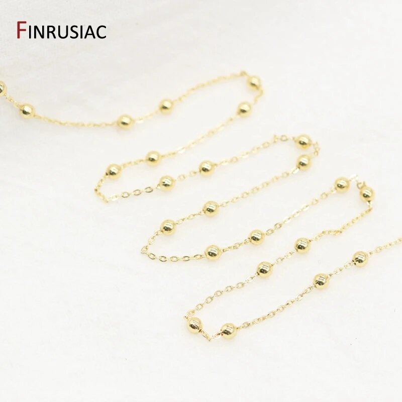 Цепочки из латуни с покрытием из золота 14 карат FINRUSIAC Length 50cm, 14K real gold plated