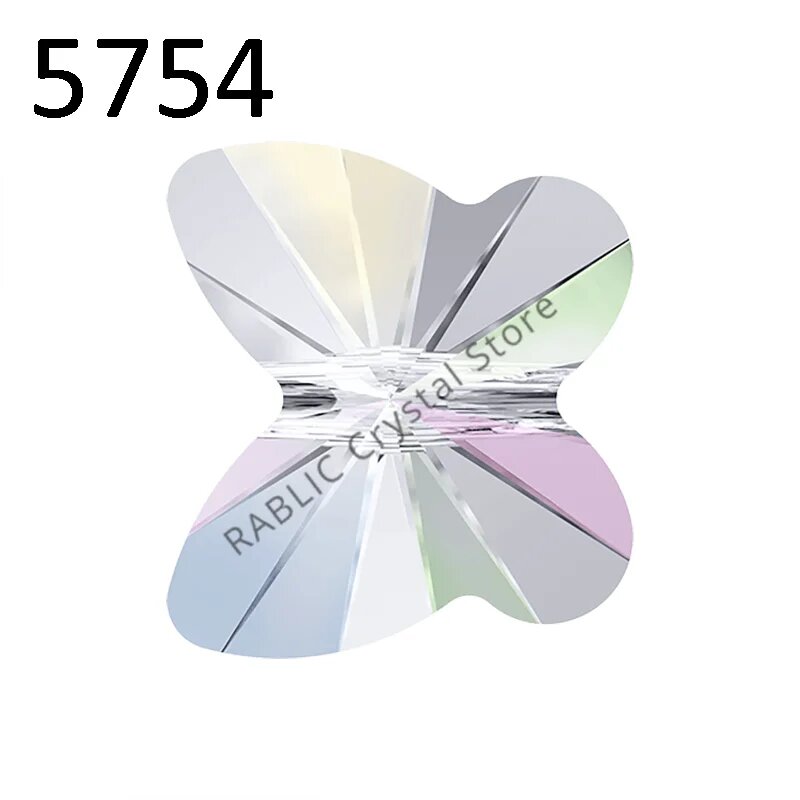 Бусины бабочки Swarovski 5754, 6 мм, Цвет 001 AB