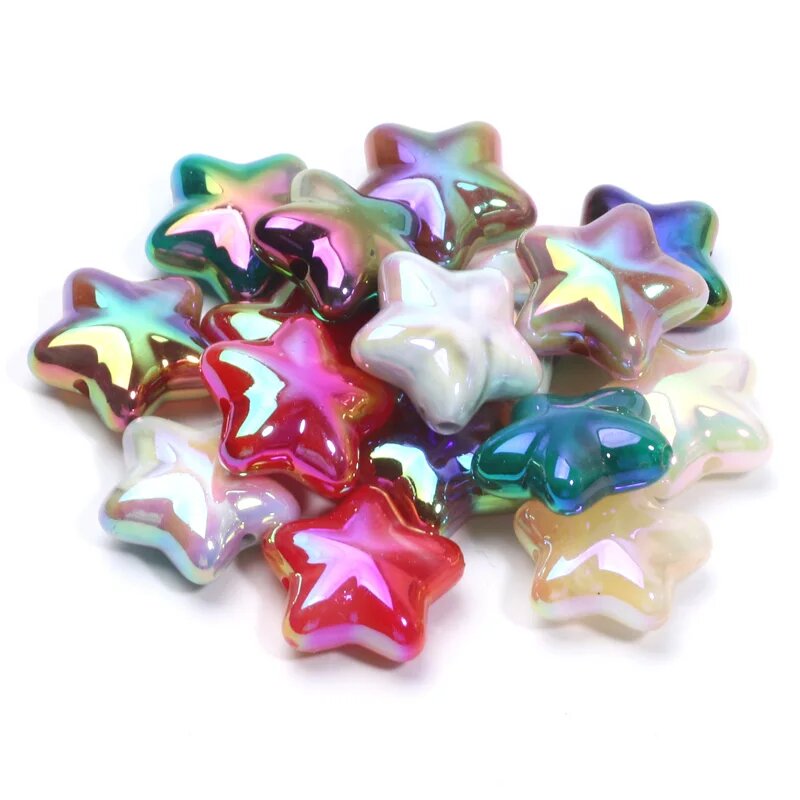 Акриловые бусины-звездочки Laudsong 20 мм, набор из 10 штук C05538