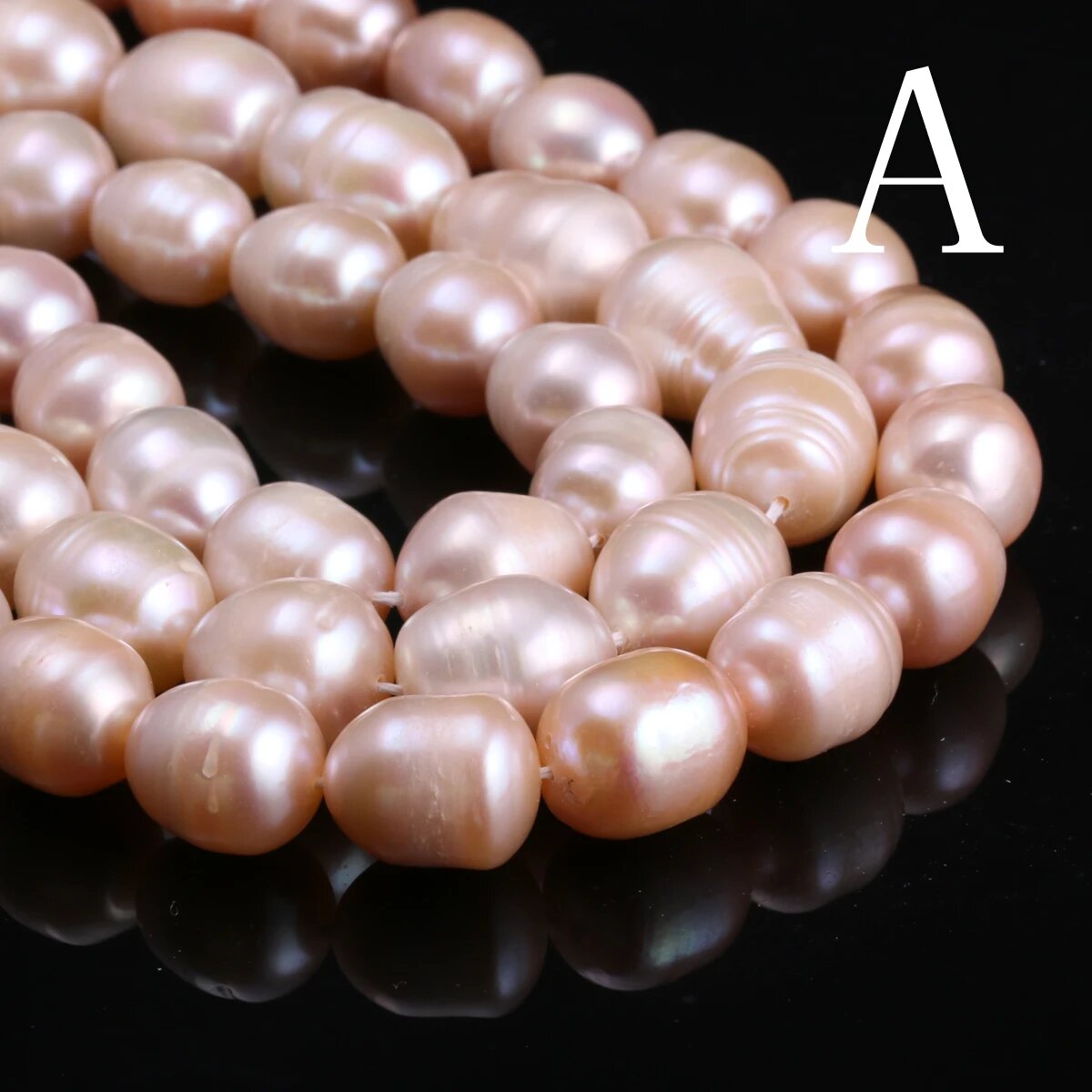 Натуральные пресноводные жемчужины 11-12 мм Бежевый, 9-10mm, Rice Orange A