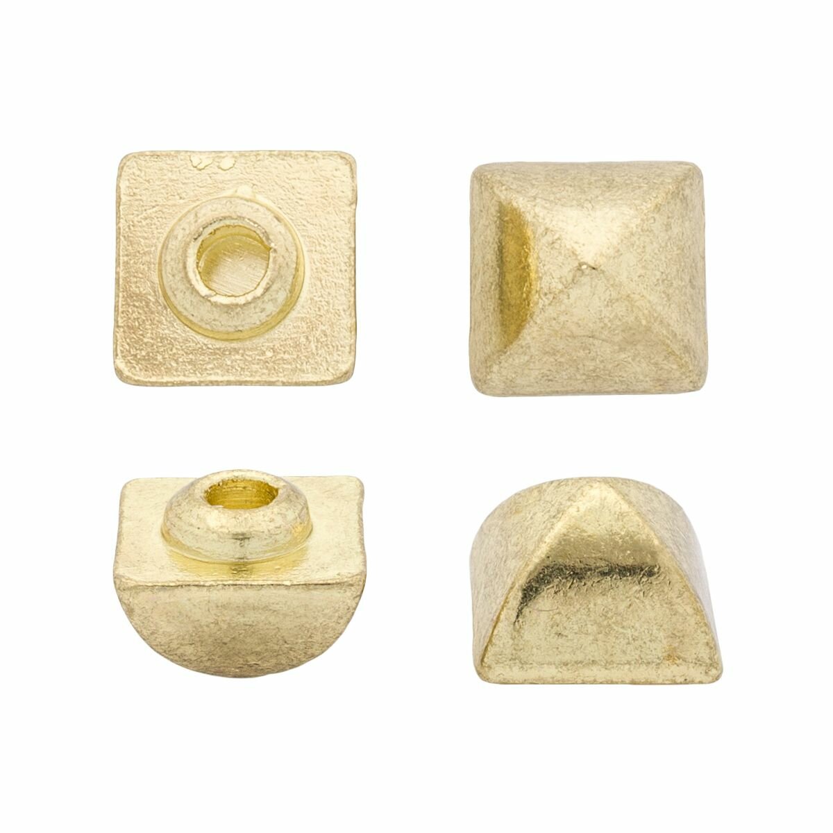 62556 Хольнитен джинсовый 8*8мм 'Пирамидка' цв. металл (без гвоздя), золото BIG