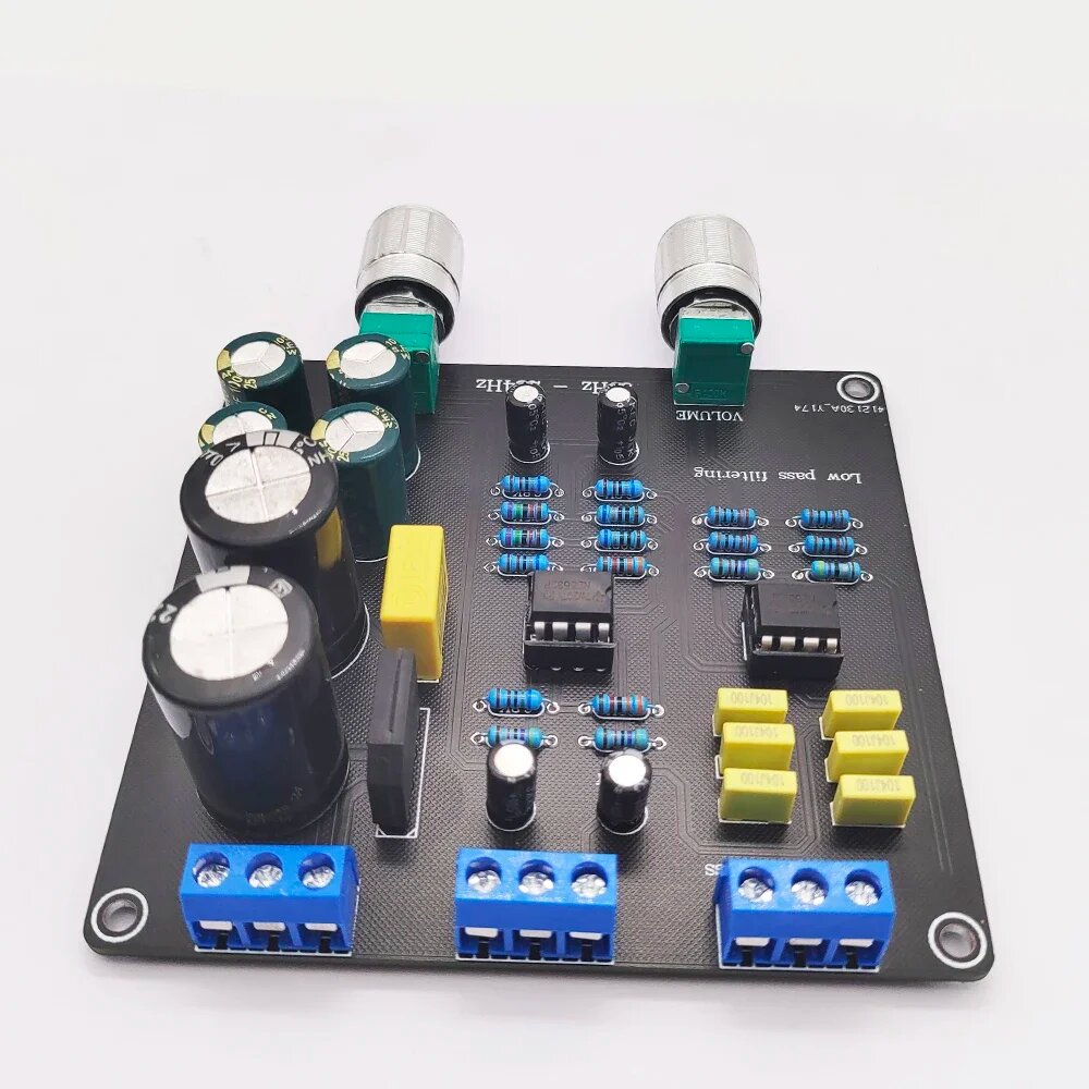 Двойной фильтр NE5532 59 Гц-234 Гц AC9V-12V, фильтр нижних частот Super Bass, электронная плата кроссовера, точка кроссовера, непрерывно регулируется