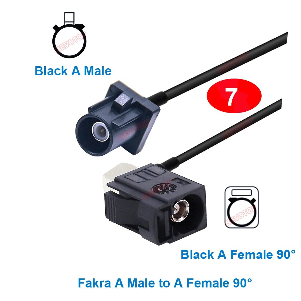 Удлинительный кабель Fakra A BEVOTOP 10см~20м 1M, Fakra A M to F90