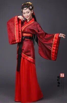 Женский винтажный ханьфу Hanfu комплект Красный, М, 2-Red