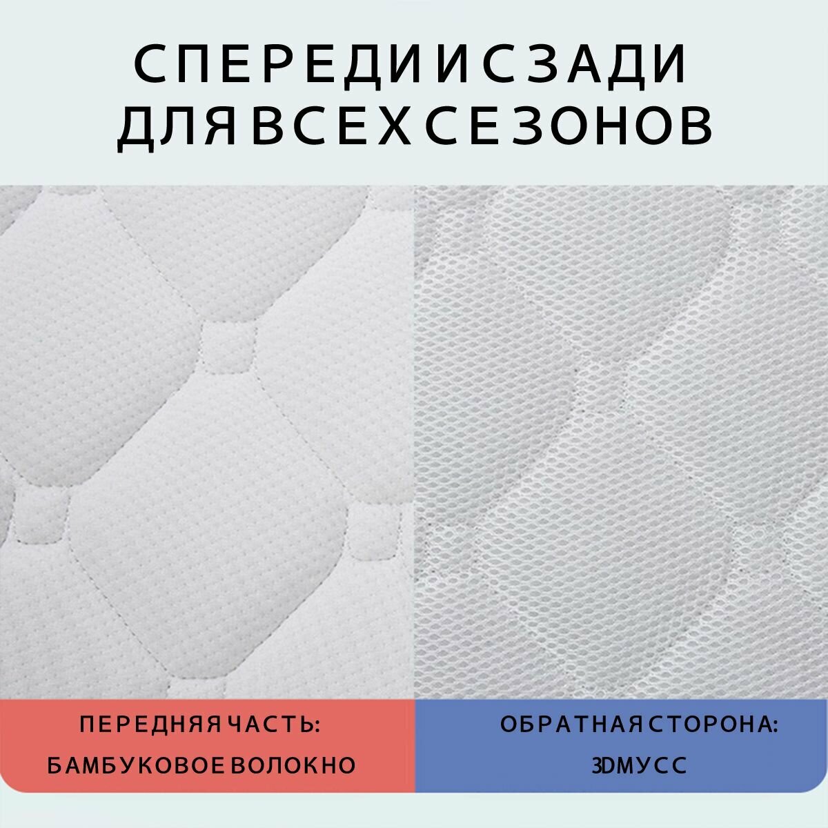 Матрас для кроватки, беспружинный, съемный чехол, белый, 105x61x3 см — фото 1