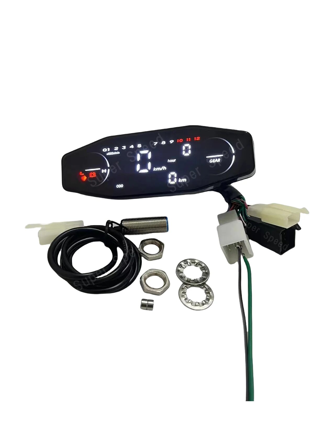 Универсальный мотоциклетный спидометр, приборная панель, датчик уровня масла, цифровой измеритель, набор датчиков, тахометр, одометр для ktm EXC 250 rusi KR200 without sensor A