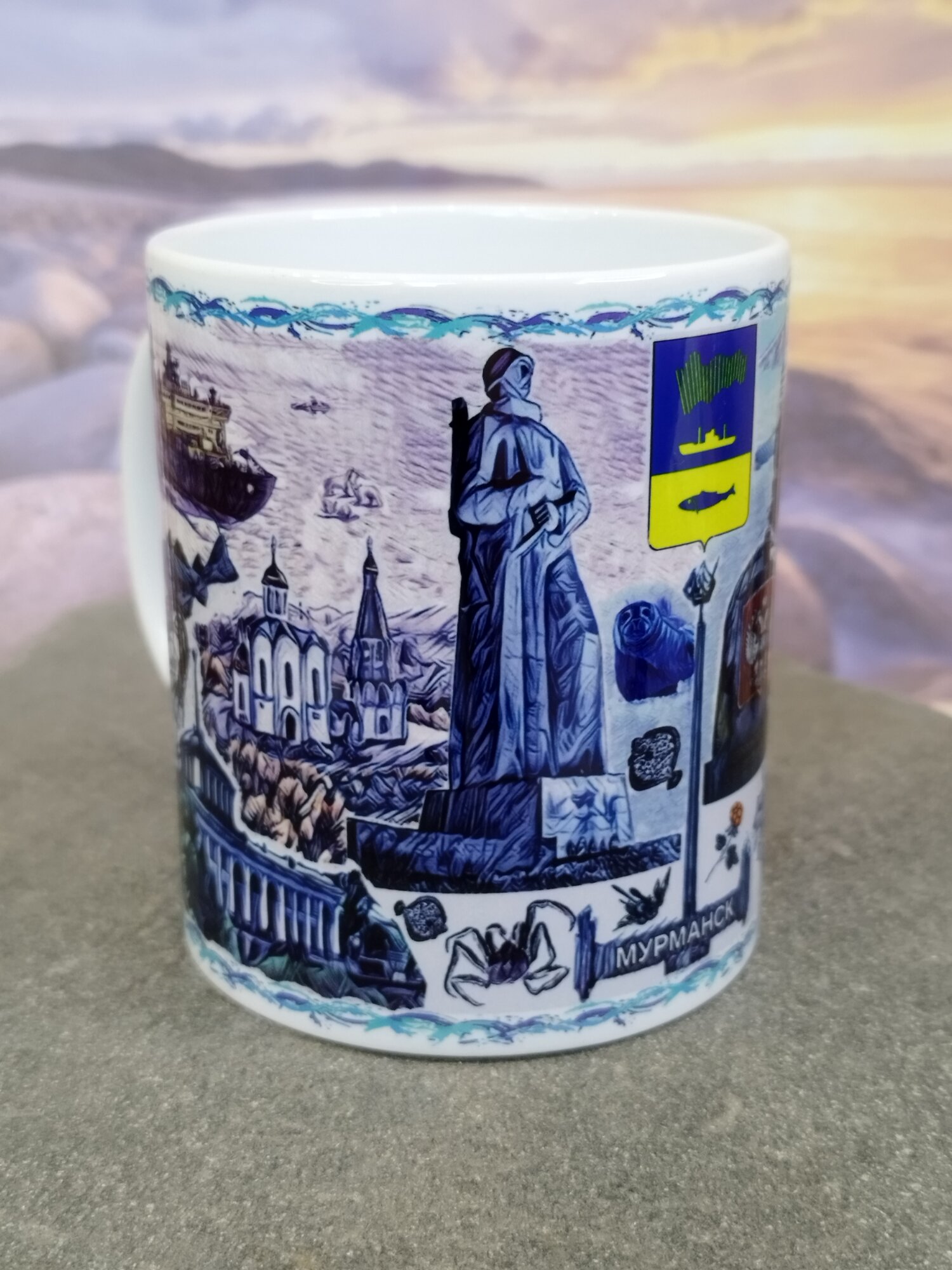 Кружка Orca Coatings "Мурманск", керамическая, для СВЧ, белая, 330мл