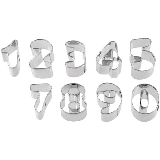 Набор форм Mallony Torta 9 шт, для вырубки теста, цифры, нерж. сталь (108361)