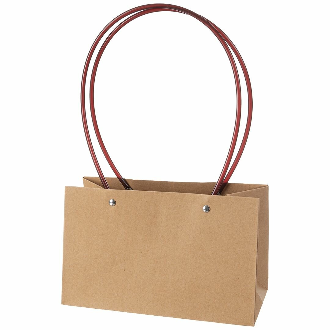 Пакет подарочный Дон Баллон для цветов, Классик, бежевый крафт, 22х14х11 см