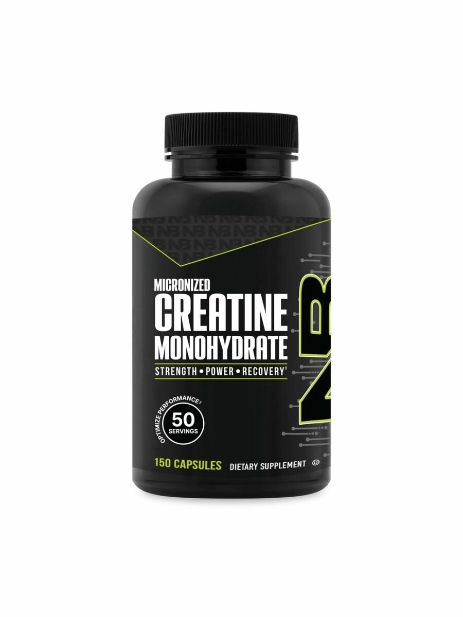 Креатин NutraBio, моногидрат, 150 капс, 50 порций, без вкуса