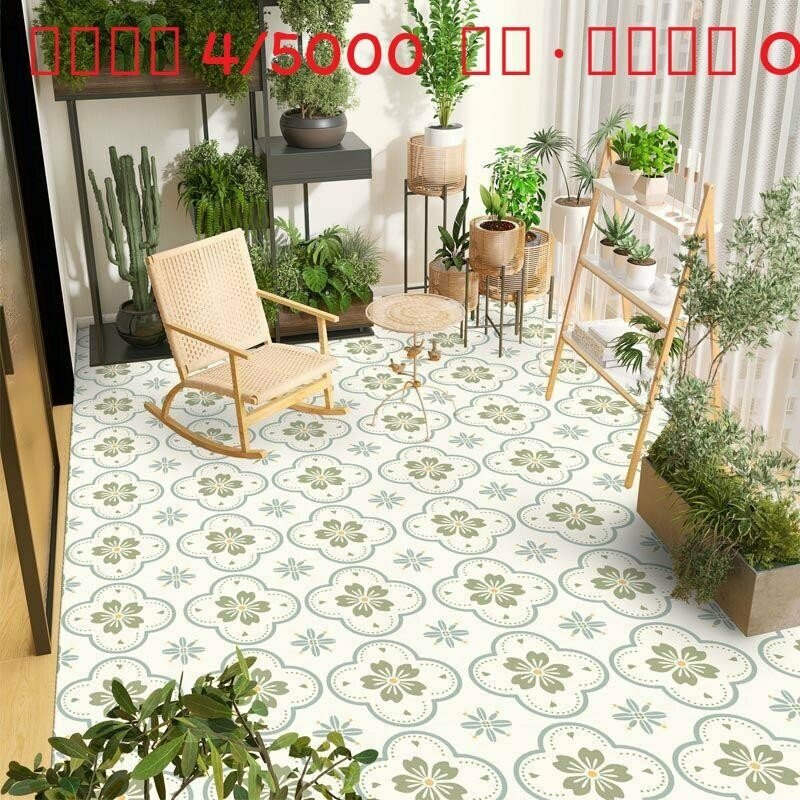 Pvc водонепроницаемое нескользящее покрытие для пола для кухни и балкона с моющимся материалом и современным стилем хризантема