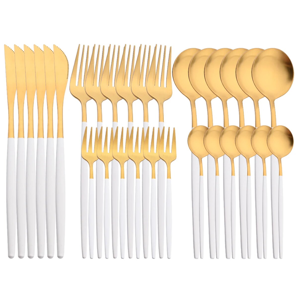 Набор столовых приборов из нержавеющей стали 30 шт White Gold