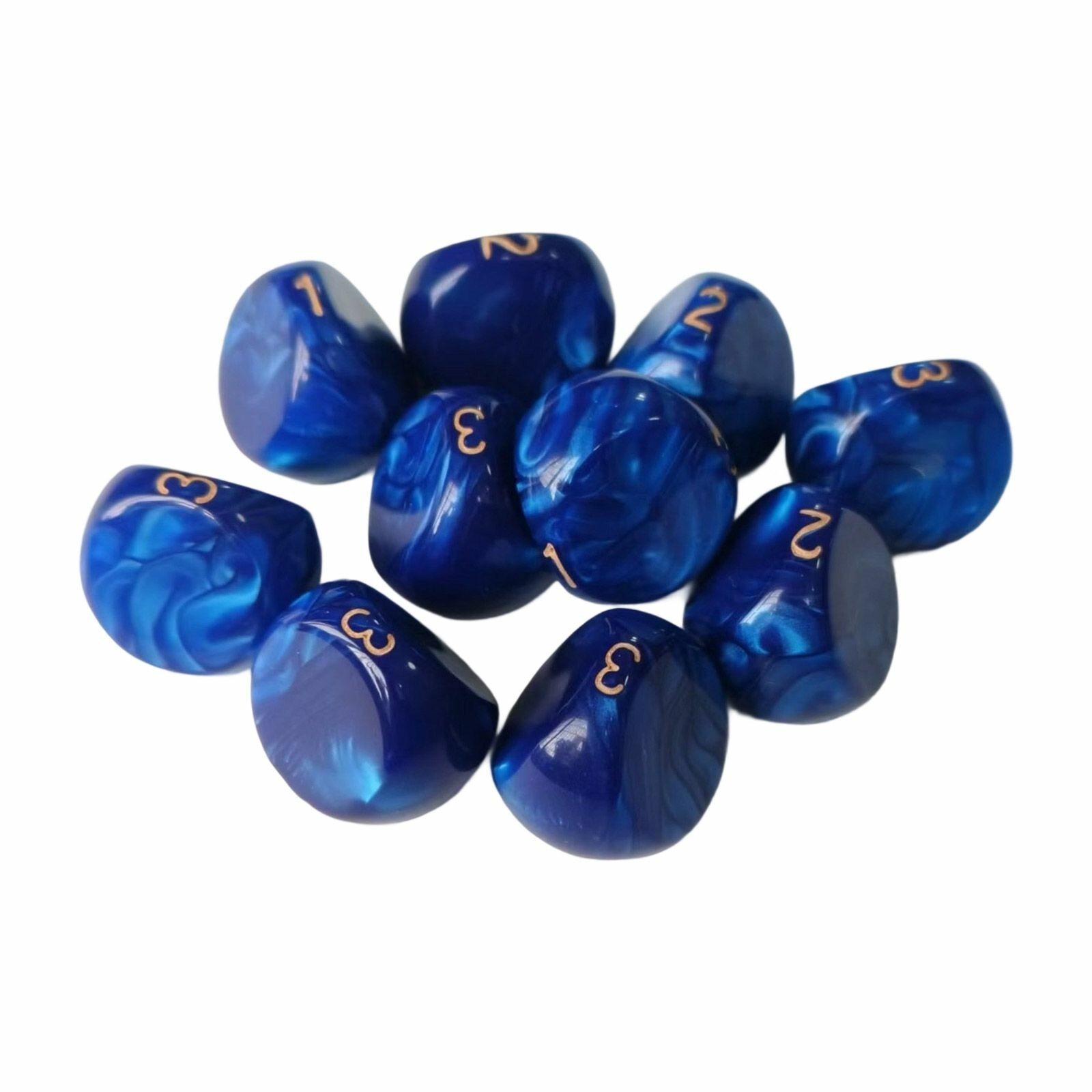 Акриловые трехгранные кубики с цветными цифрами для игр и обучения