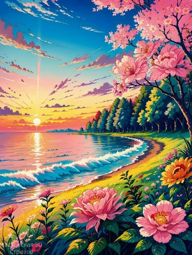 Алмазная мозаика для взрослых и детей 40*50cm: полная выкладка 5D страз, все инструменты, +15-30% страз, декор интерьера, творчество и релаксация