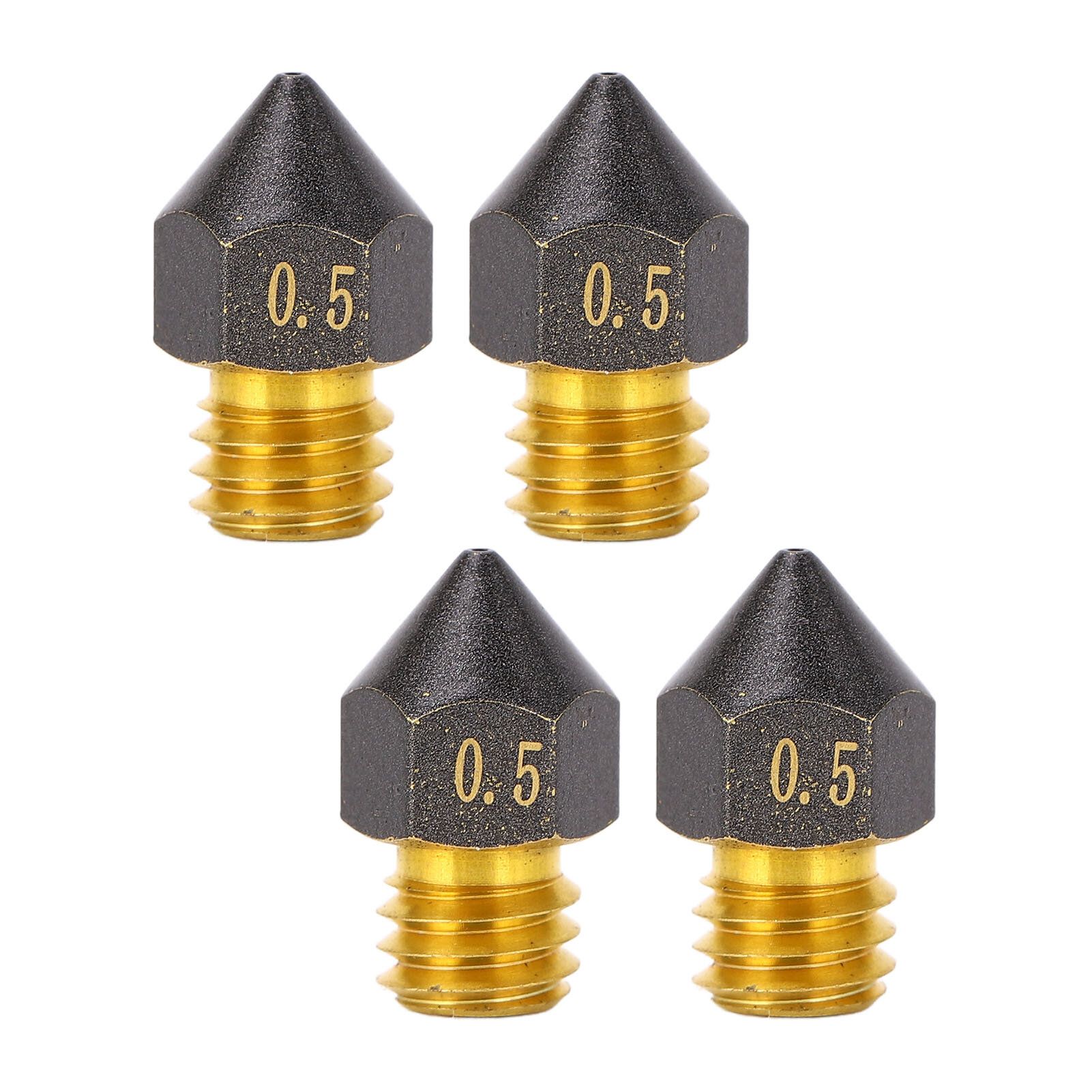 4 шт. трехканальных сопла для 3D-принтера, высокопроизводительные экструдеры с покрытием из птфэ, латунная печатающая головка для Ender-3 Pro 0,5 мм