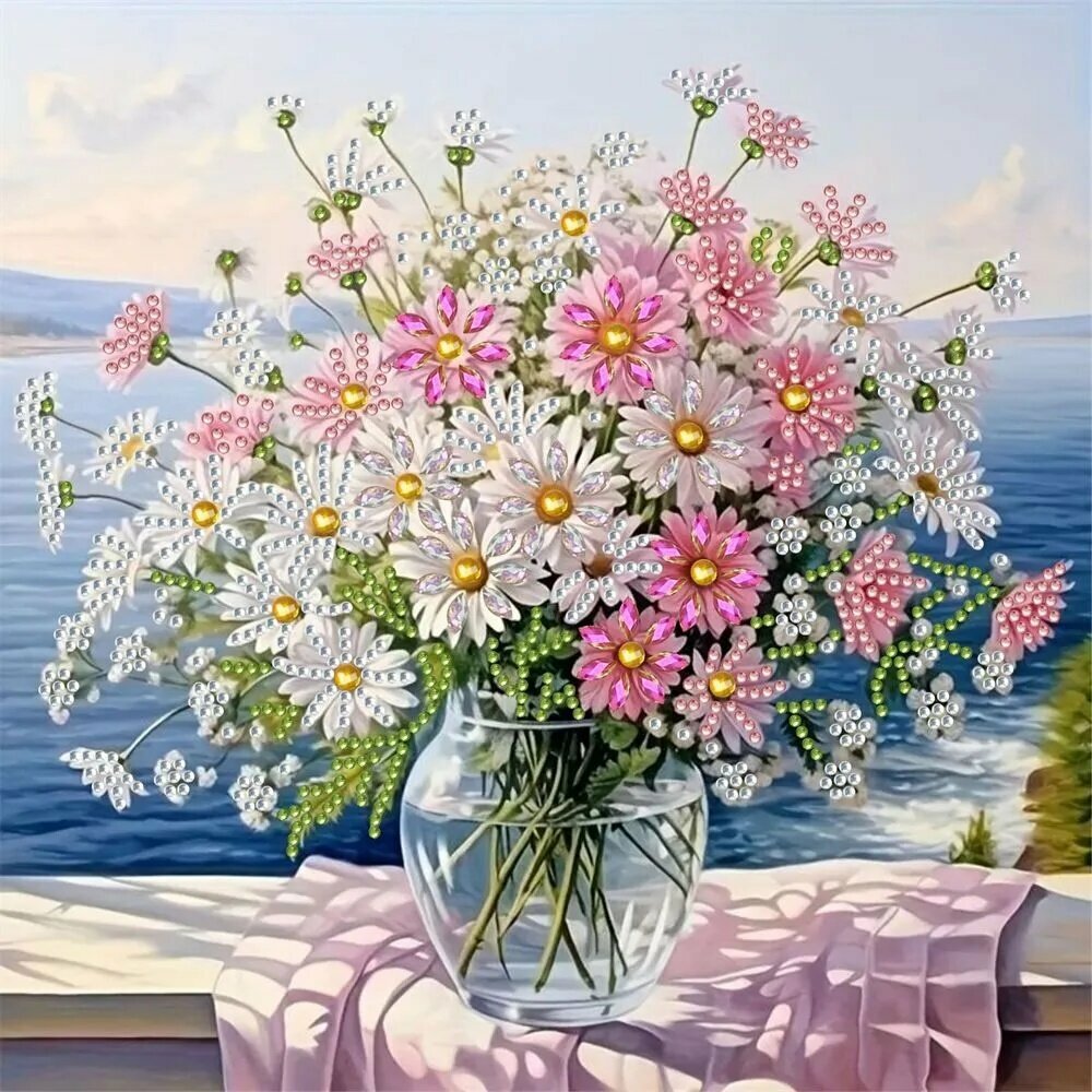 Алмазная мозаика "Хризантема" Картина стразами Алмазное хобби 30х30см Домашний декор