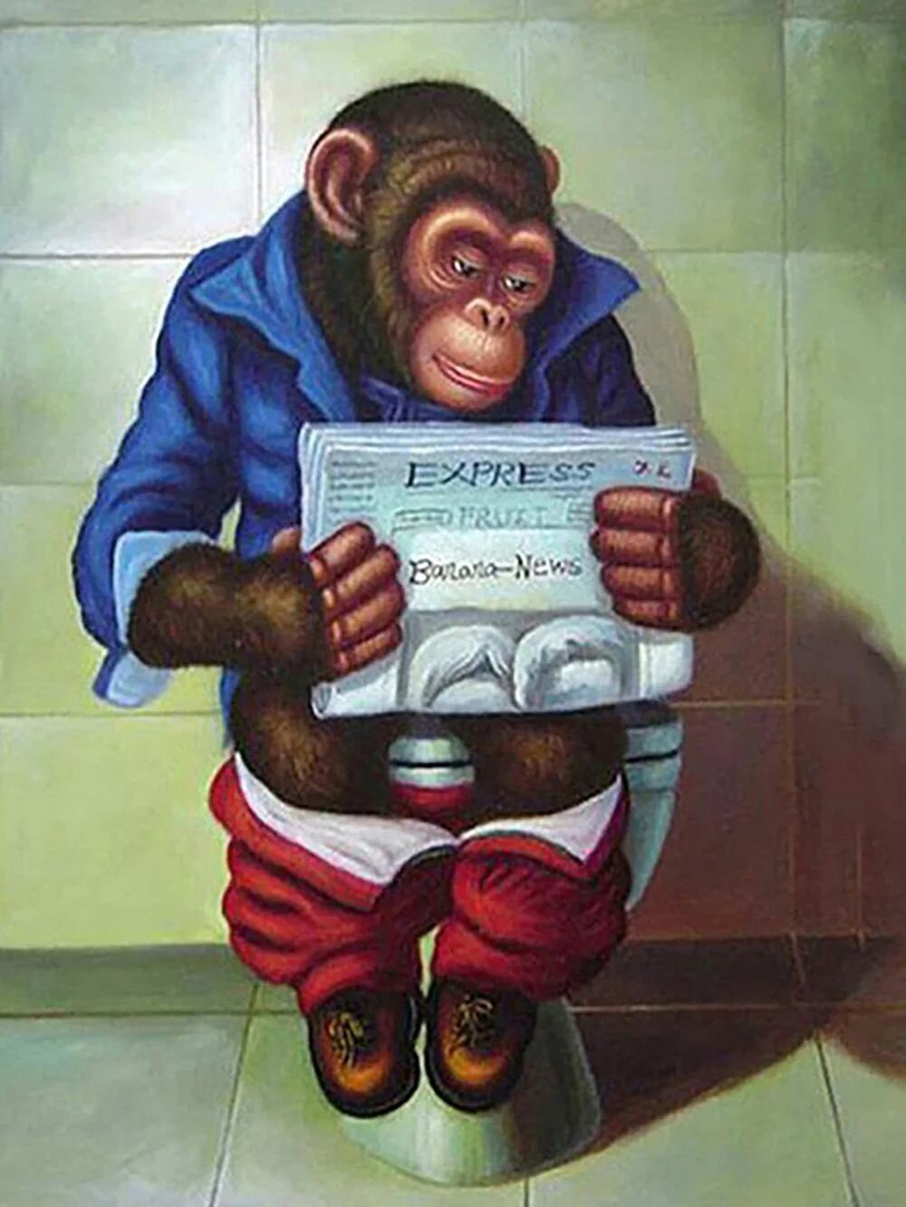 Набор для самостоятельного изготовления алмазной мозаики 5DСобака в туалет для украшения стен дома/подарок, 40x50 см,40X50CM, белый