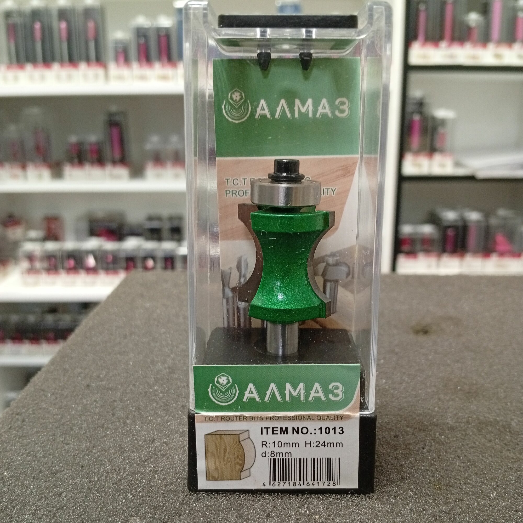 Кромочная полустержневая с подшипником радиус 10 мм алмаз 1013 D:24mm l:24mm d:8mm