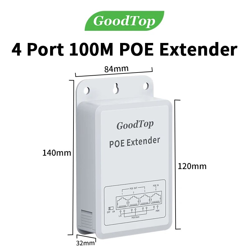 GoodTop 4-портовый удлинитель POE 100 м
