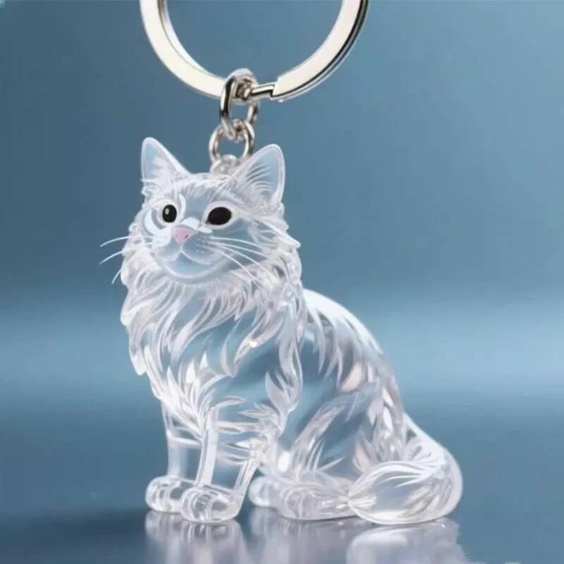 Прозрачная коробка для хранения кошачьей шерсти, сумка-капсула для хранения, брелок для ключей