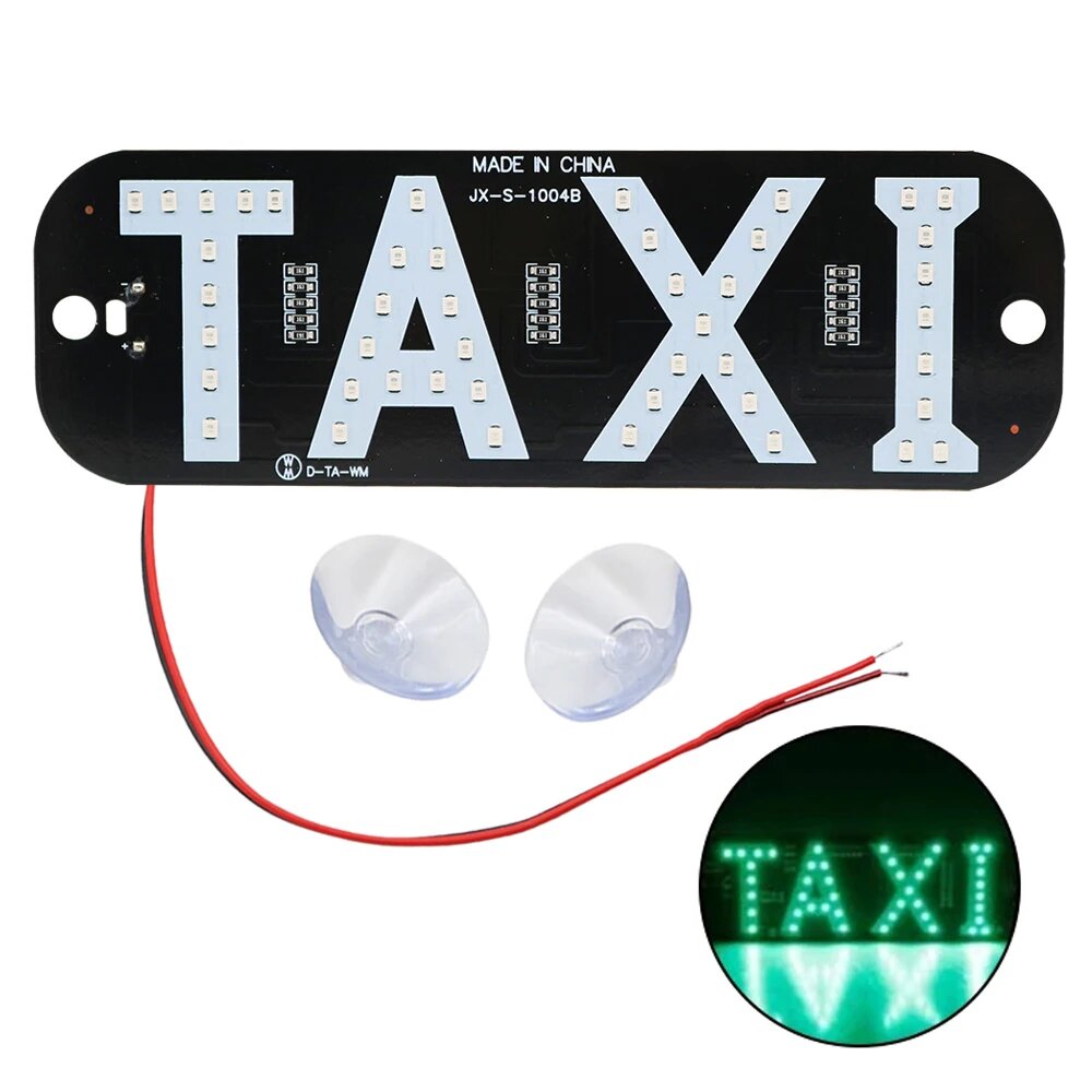 Светодиодный знак "TAXI" на лобовое стекло, зеленый, 12В