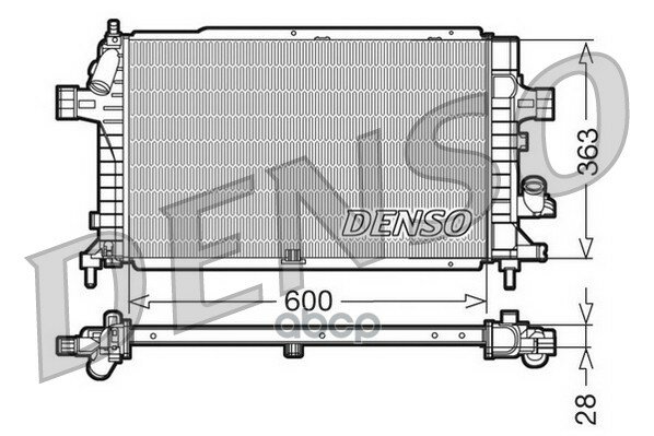 Радиатор системы охлаждения ДВС Opel Astra, Zafira 1.3CDTI-1.9CDTI 04- Denso арт. DRM20102