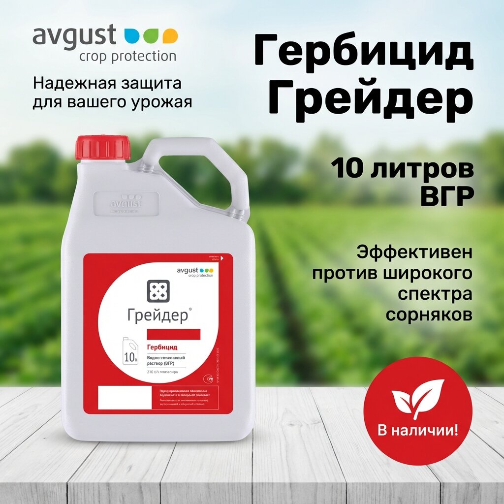 Мощный Гербицид Грейдер (имазапир 250 г/л, канистра 10 литров) от сорняков и борщевика. Справиться с сорняками на ура!