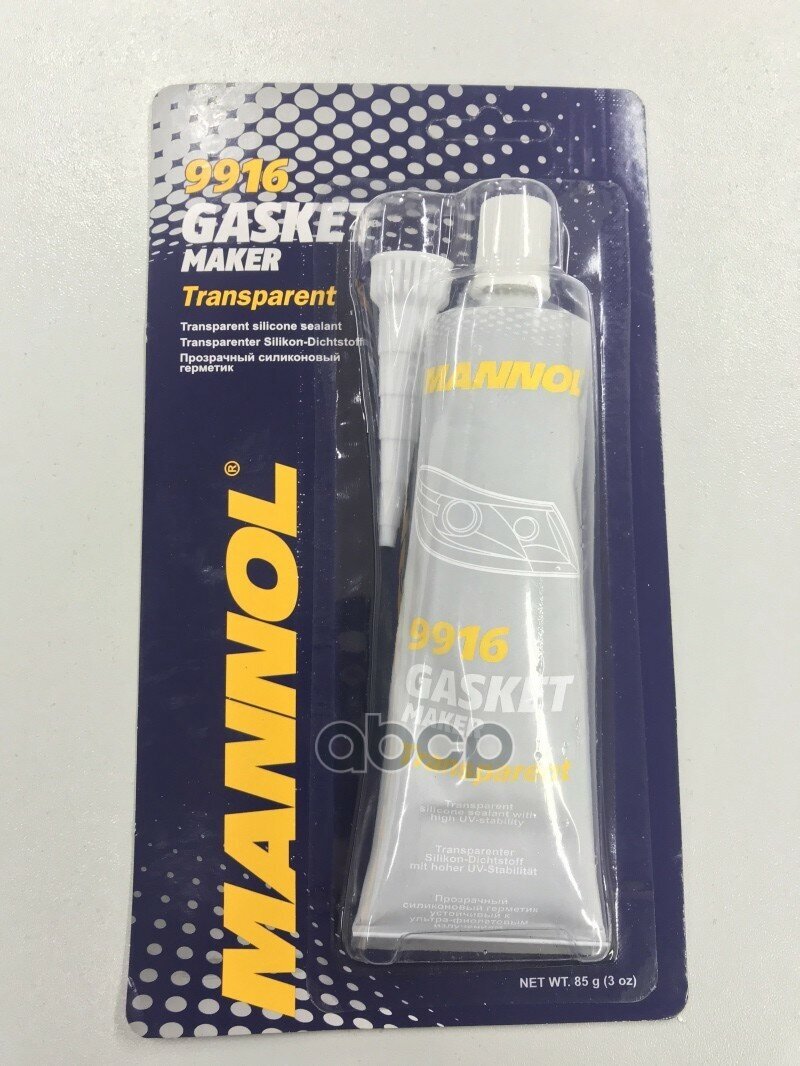9916 MANNOL GASKET MAKER TRANSPARENT 85 гр. Прозрачный силиконовый герметик (от -40 С до +180 С) MANNOL арт. 9916