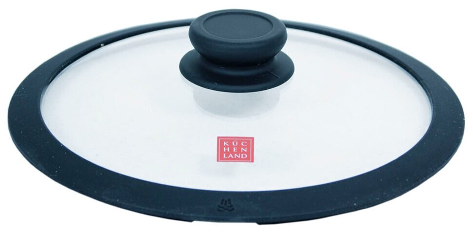 Крышка, диаметр 20 см, стекло/силикон, Solution accessory, Kuchenland