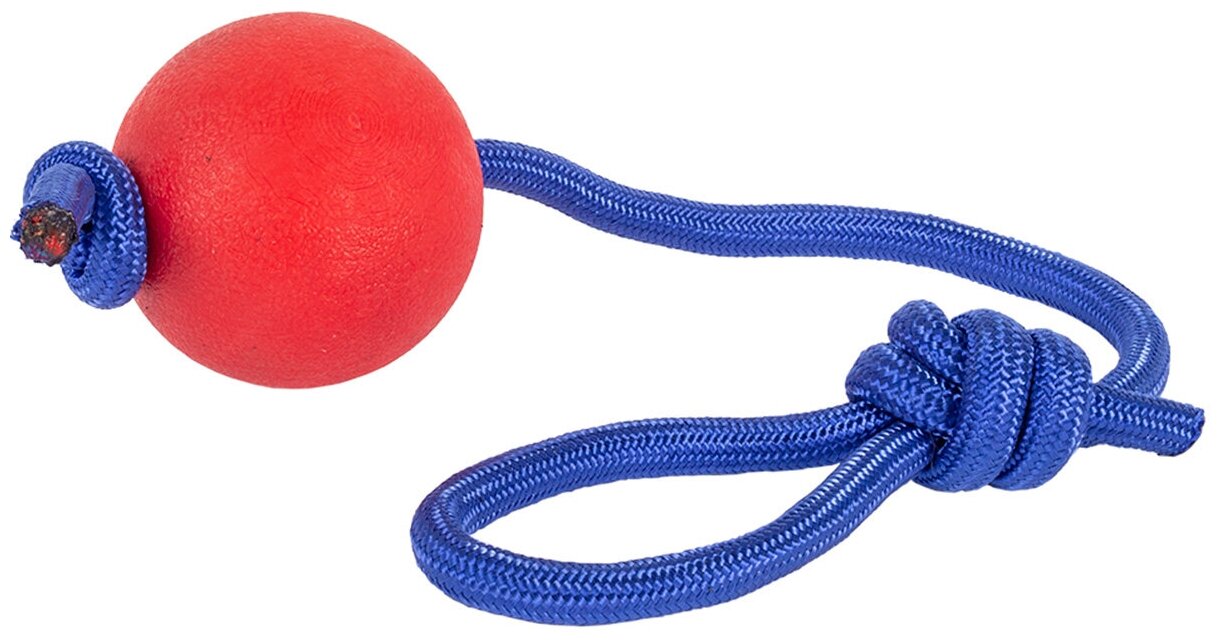 Игрушка для собак Каскад Мяч на веревке цельнолитая резина 6 см (1 шт)