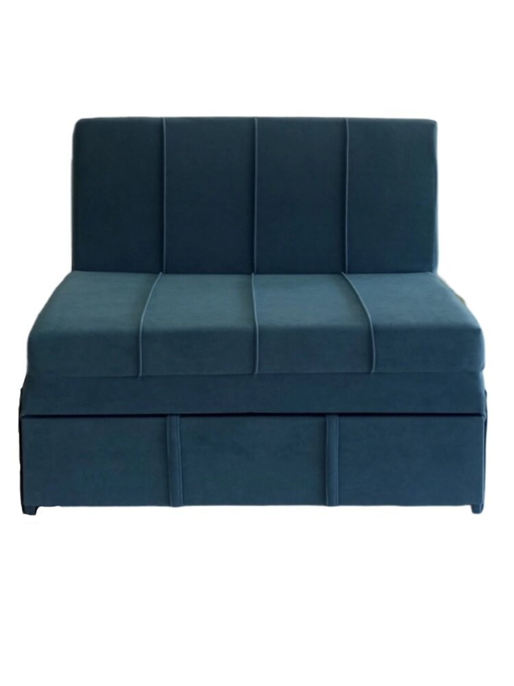 Диван-кровать StylChairs Сёма, ширина 100 см, без подлокотников, велюр океан