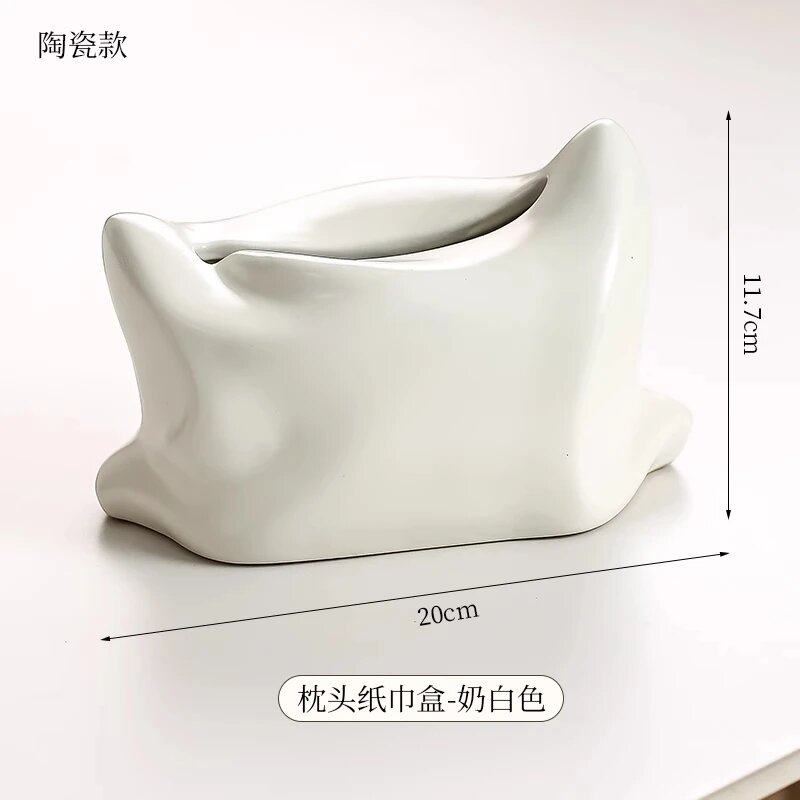 Керамическая коробка для салфеток Белый, Matte white