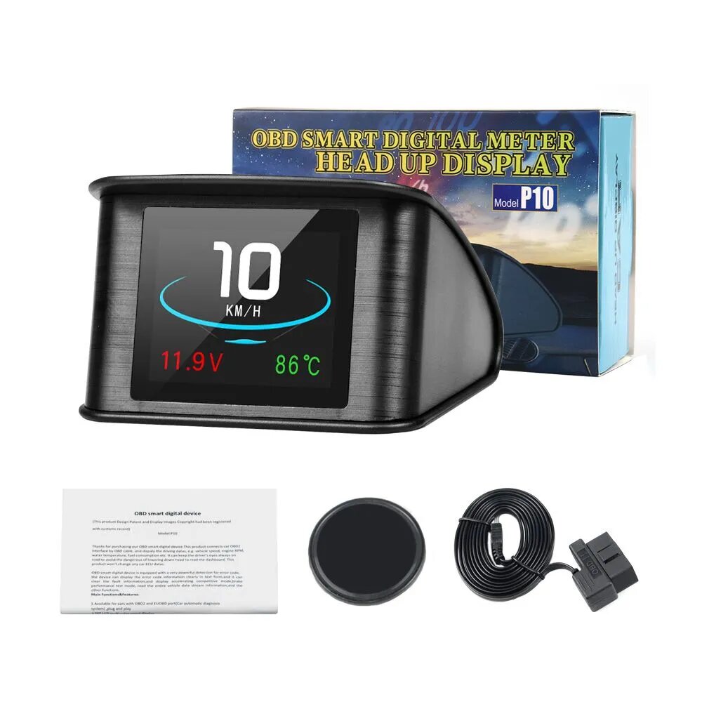 OBD Smart Digital Meter Head Up Display P10 для автомобиля - бортовой компьютер