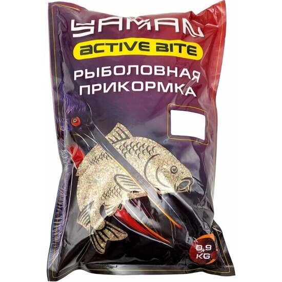 Прикормка Yaman Active Bite Плотва (карамель), цв. коричневый, 900 г