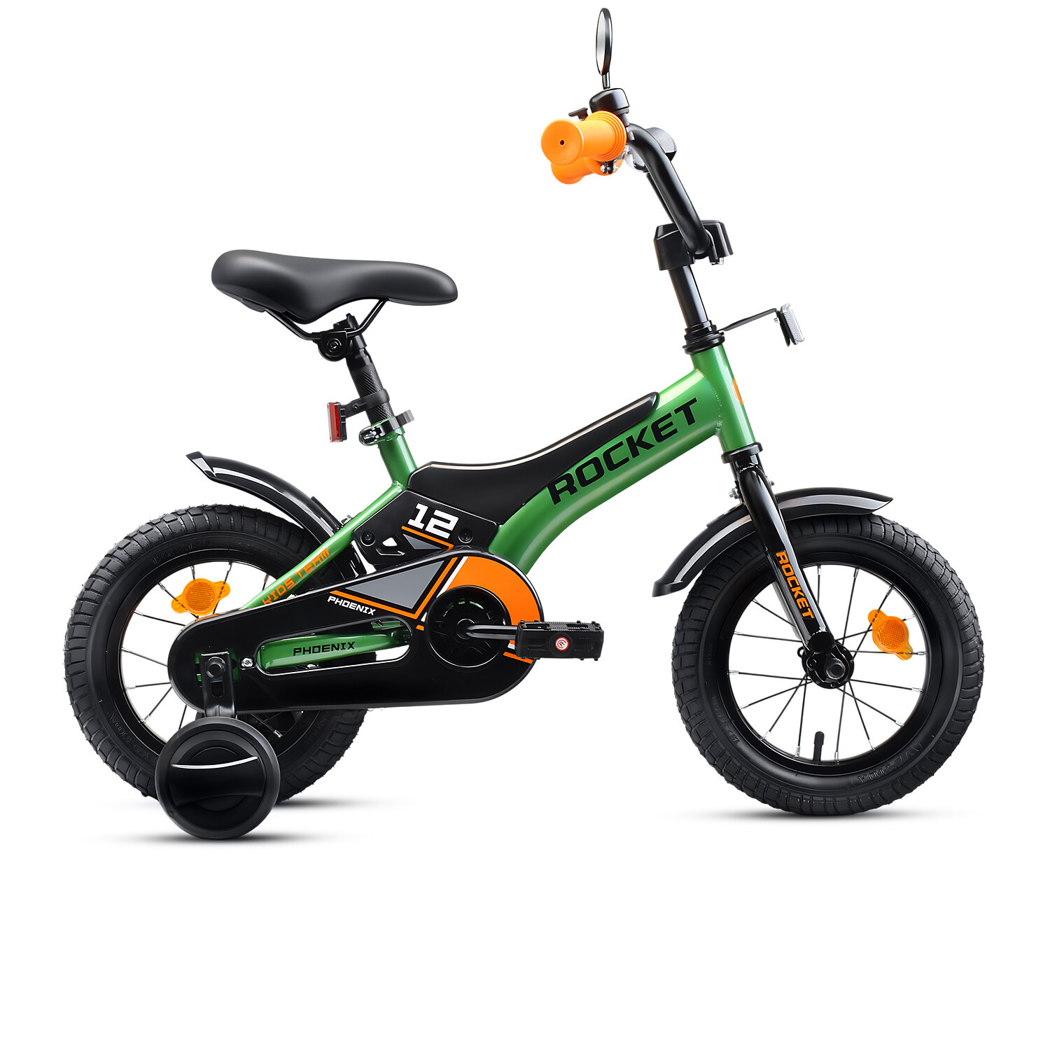 Велосипед 12" Rocket Phoenix, цвет зеленый, рост 100 - 115 см.