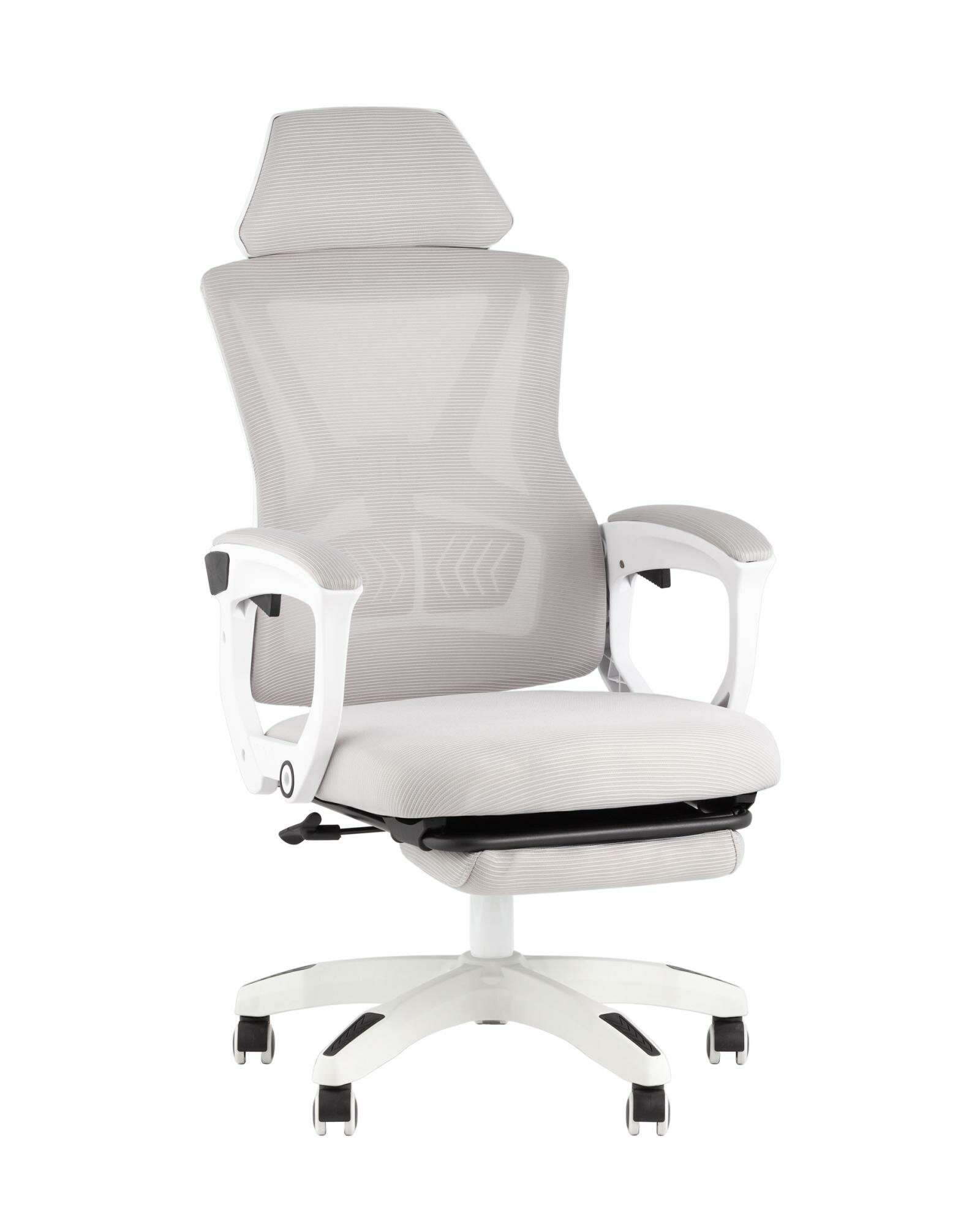 Кресло офисное TopChairs Vecto STOOL GROUP серый, ткань и пластик, мягкое сиденье, с подлокотниками