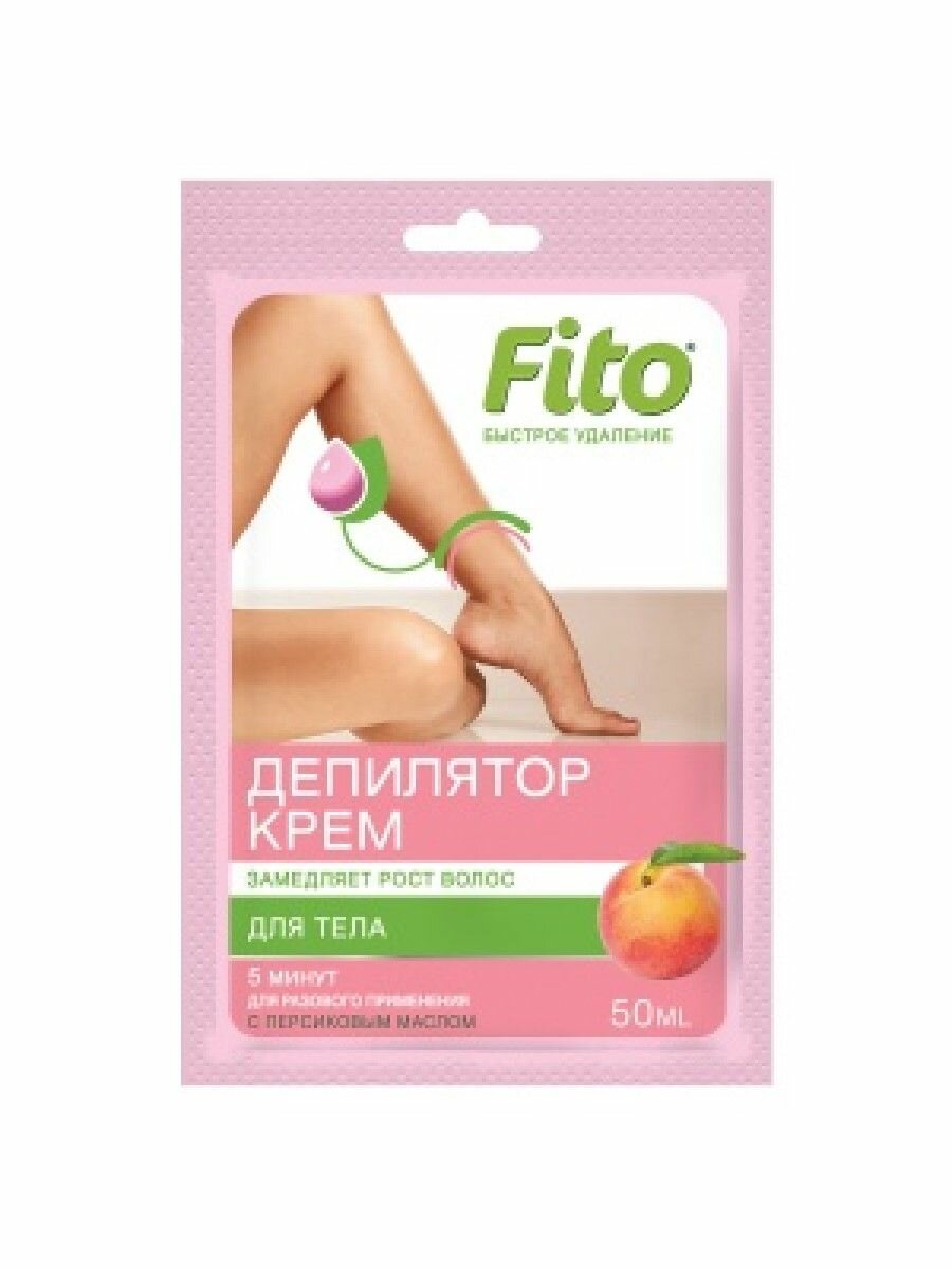 Fito Косметик Крем-депилятор с персиковым маслом быстрое удаление 50 мл