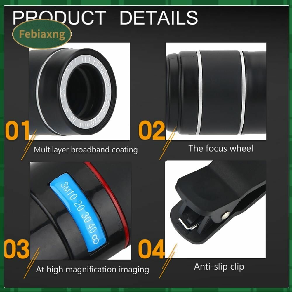 Монокуляр для телефона, 12-кратное увеличение, для смартфонов и планшетов с задней камерой