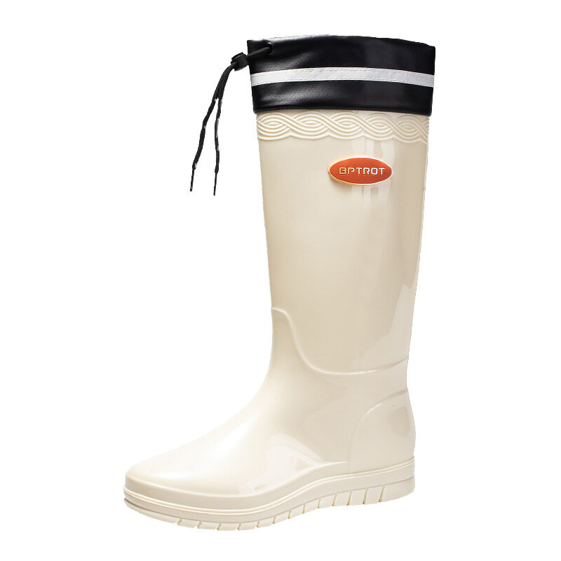 Женские высокие резиновые сапоги, водонепроницаемые резиновые сапоги на шнуровке, нескользящая и прочная рабочая обувь, облегающие рабочие ботинки, резиновые сапоги на мягкой подошве. Размер обуви. EU:39