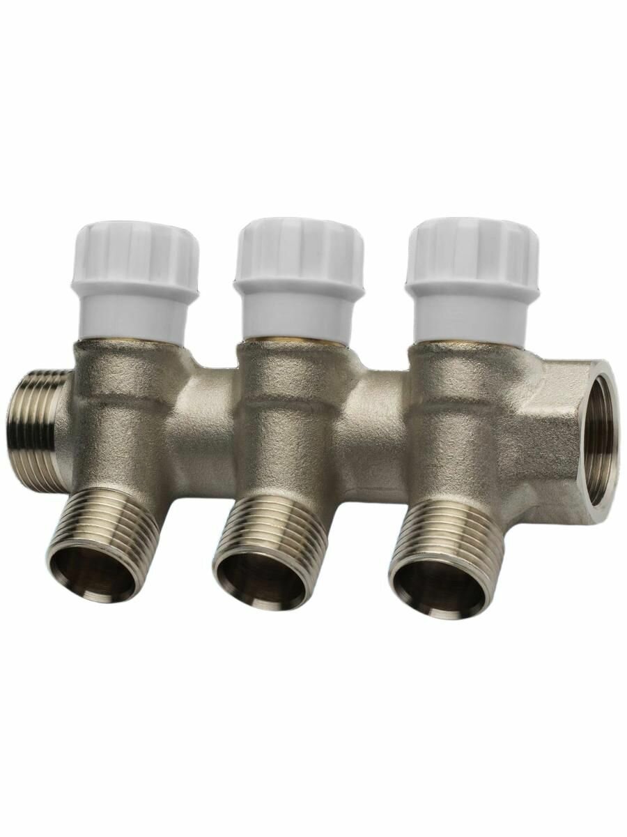 Коллектор резьбовой с вентилями AQUALINK 3/4"х3/4"x1/2"x3
