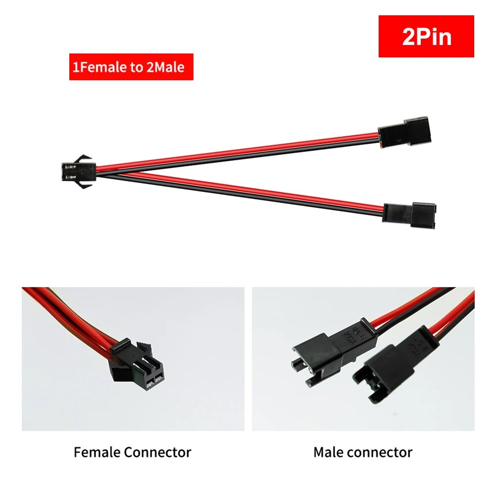 Разветвитель JST 2Pin: 1 Female to 2 Male