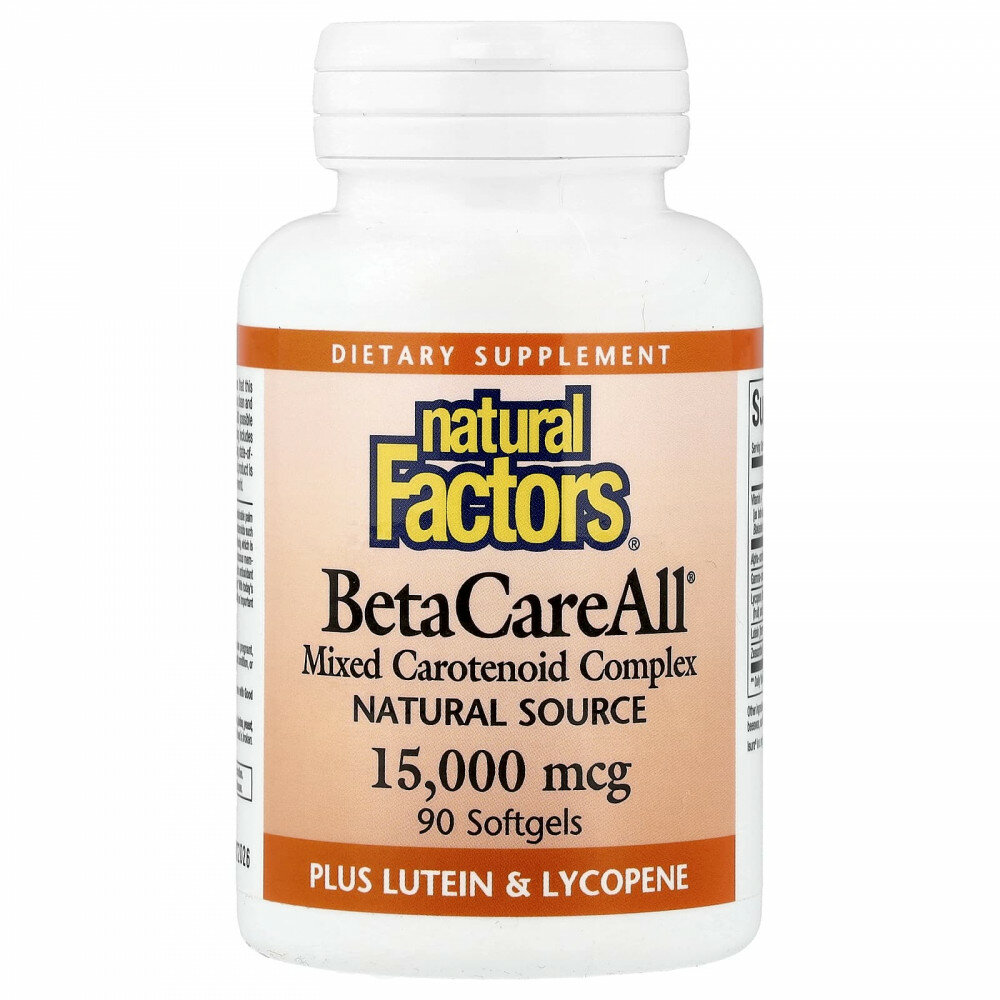 Natural Factors, BetaCareAll®, 15 000 мкг, 90 капсул
