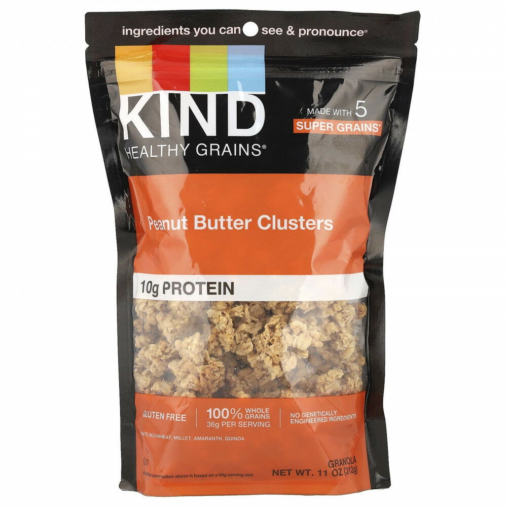 KIND Bars, Healthy Grains®, Гранола, арахисовая паста, 312 г (11 унций)