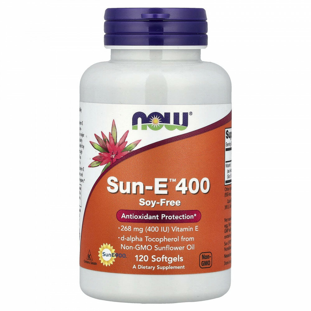 NOW Foods, Sun-E™ 400, 268 мг (400 МЕ), 120 капсул
