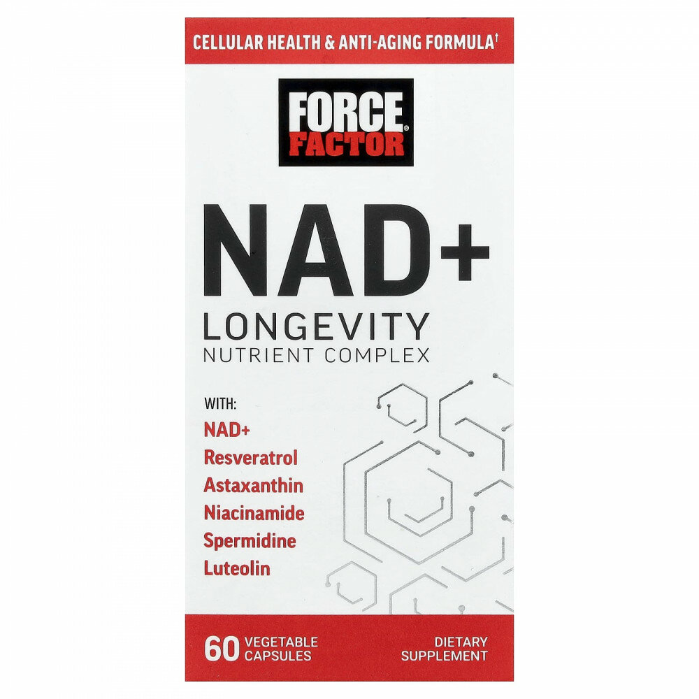 Force Factor, NAD + Longevity Nutrient Complex, 60 растительных капсул