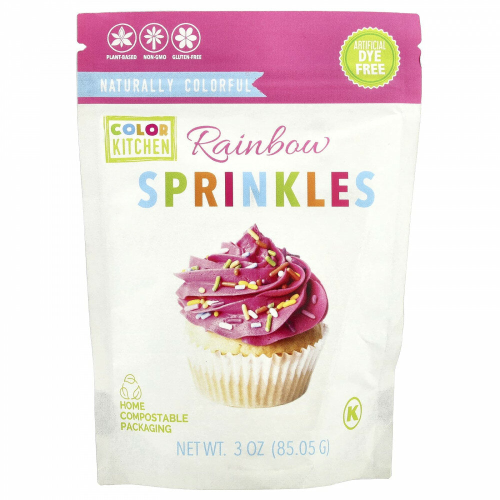 ColorKitchen, Rainbow, посыпка, 85,05 г (3 унции)