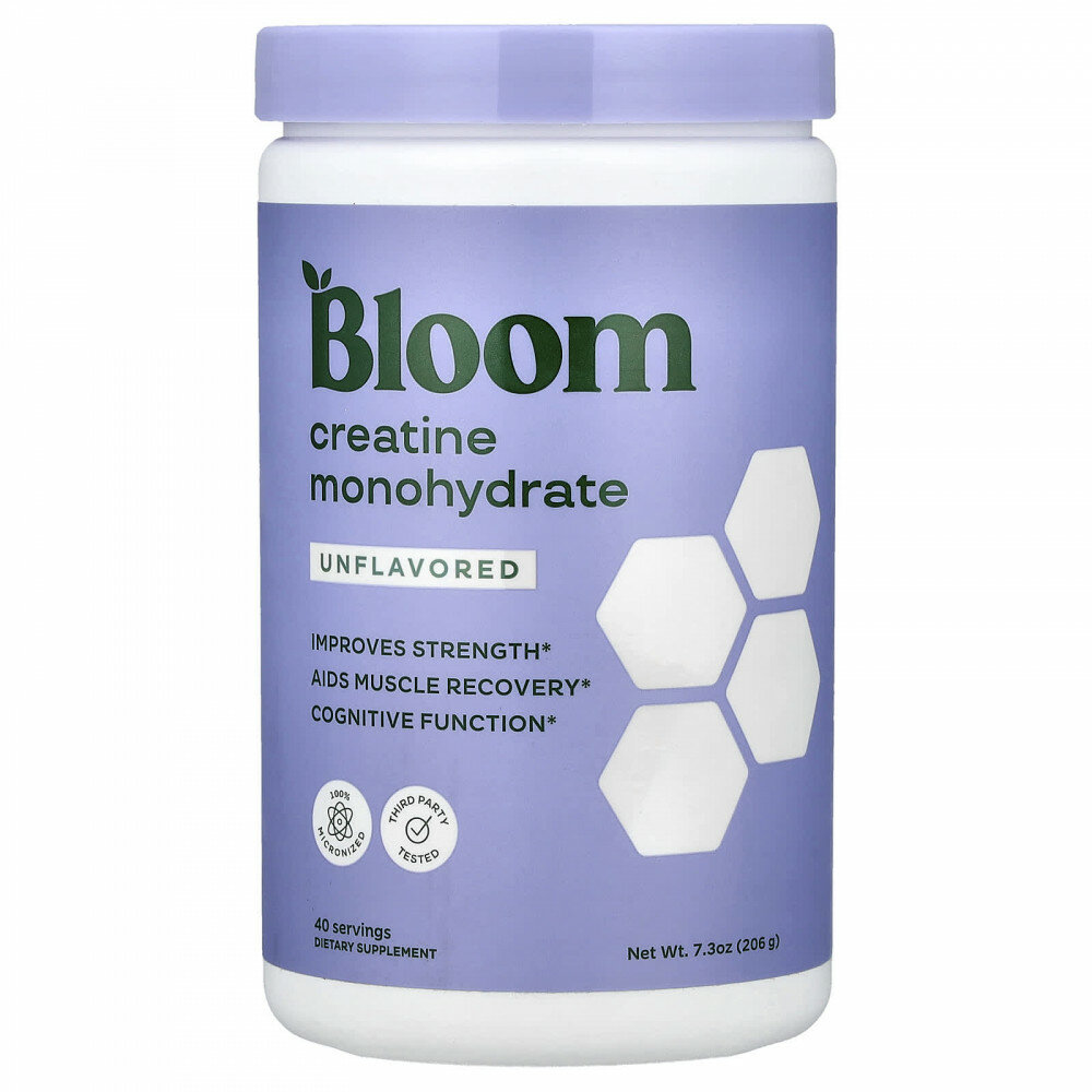 Bloom, моногидрат креатина, без вкусовых добавок, 206 г (7,3 унции)