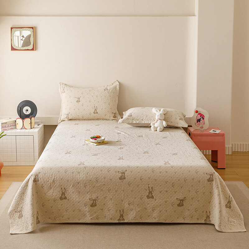 Комплект постельного белья в корейском минималистском стиле, состоящий из трех предметов, изготовлен из 100% хлопковой четырехслойной марли, ткань мягкая и нежная, подходит для машинной стирки, Xiaohongshu.